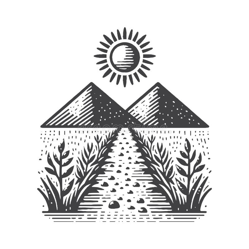 Simple Hiking Trail Vintage Retro Logo Vector Design. Stock Vector ...