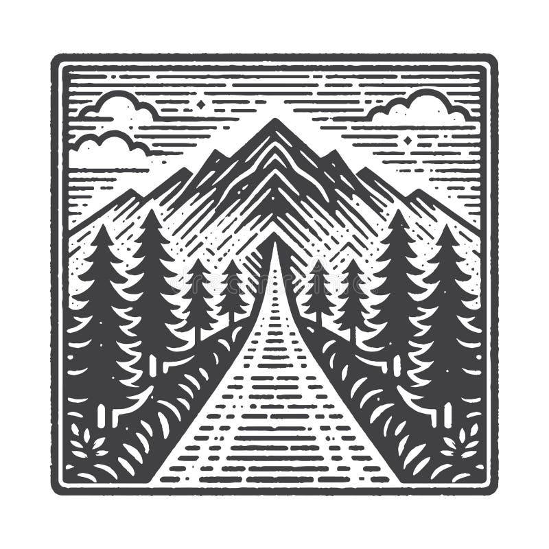 Simple Hiking Trail Vintage Retro Logo Vector Design. Stock Vector ...