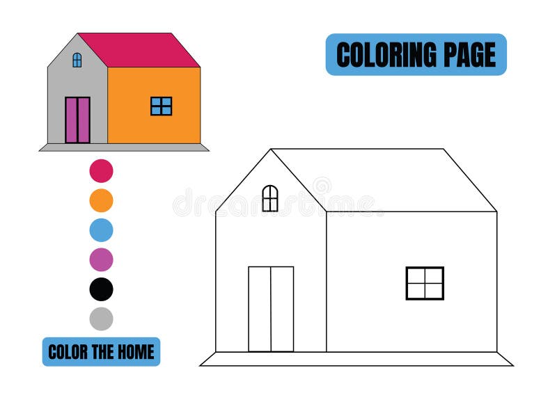 Home Coloring Page Outline Stock Illustrations – 12,232 Home Coloring ...