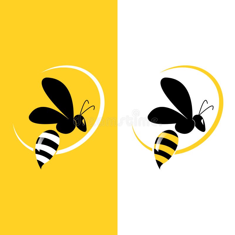 Simple Honey Bee Free Icon Vector Logo Stock Vector - Illustration of ...
