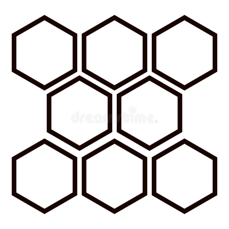 Simple Honeycomb Vector Black with Transparent Stock Vector ...