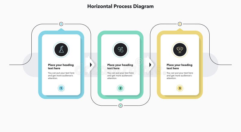 Simple Horizontal Process Infographic Template with Three Options Stock ...