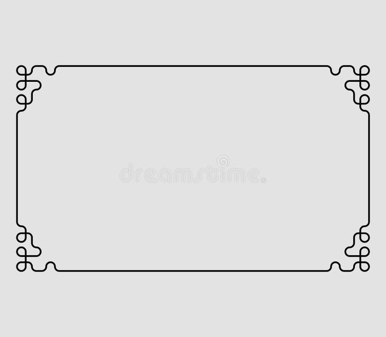 Simple Horizontal Rounded Line Pattern Frame Border Stock Vector ...