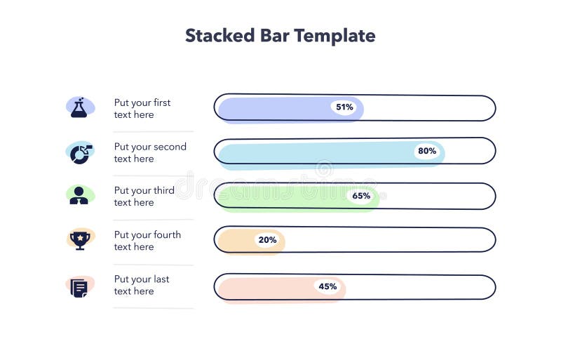 Simple Horizontal Stacked Bar Graph Template Stock Illustration Illustration Of Chart Data