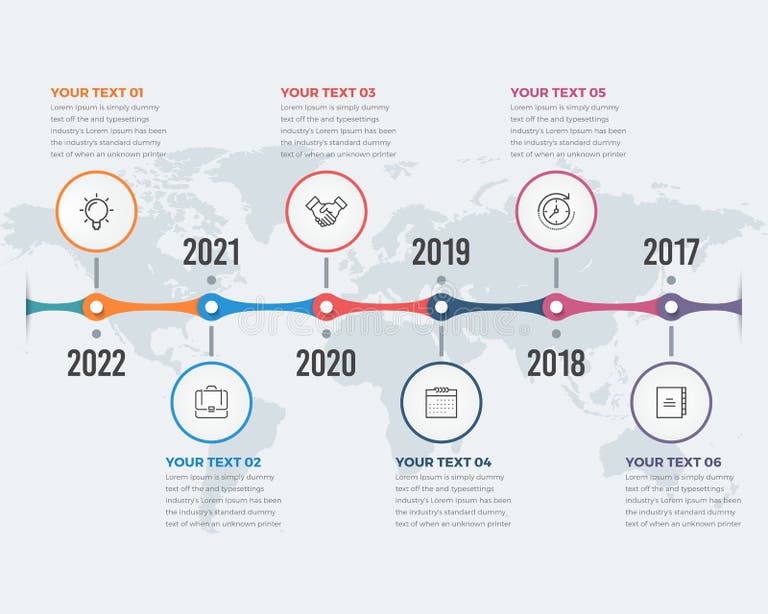 Simple Horizontal Timeline Infographics Template Stock Illustration ...