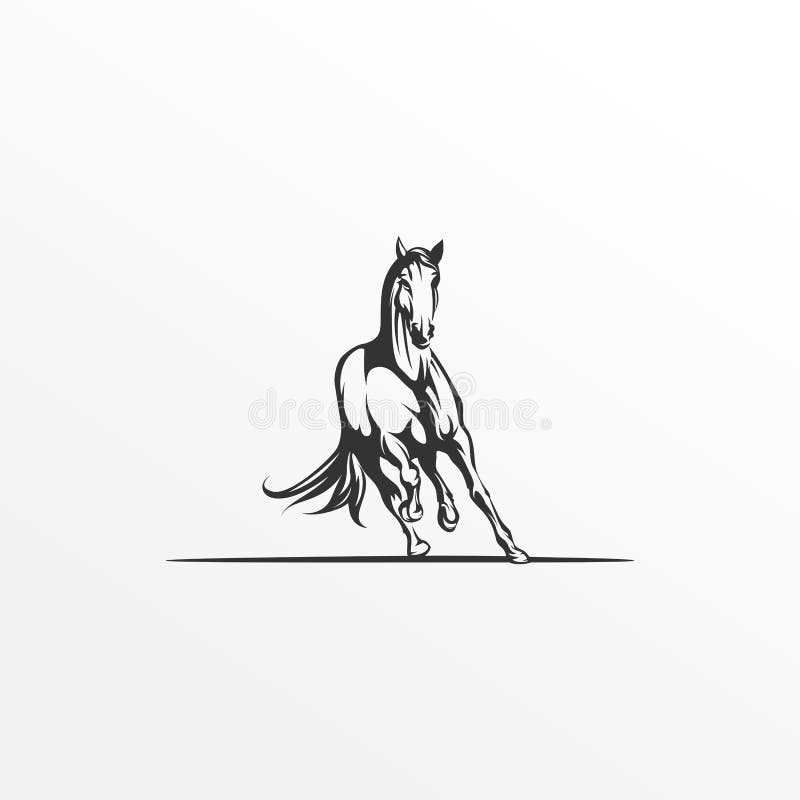 Simple Horse Vector Black and White Stock Vector - Illustration of ...