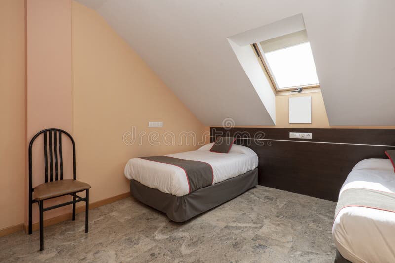 Simple hotel room stock photo. Image of decoration, style - 243991024