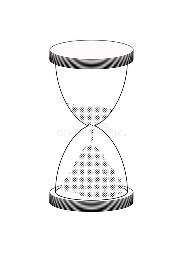 Simple Set with an Hourglass Image. Vintage Style Sand and Glass with ...