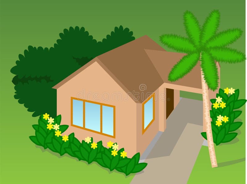 Simple house stock vector. Illustration of tree, vector - 7840123