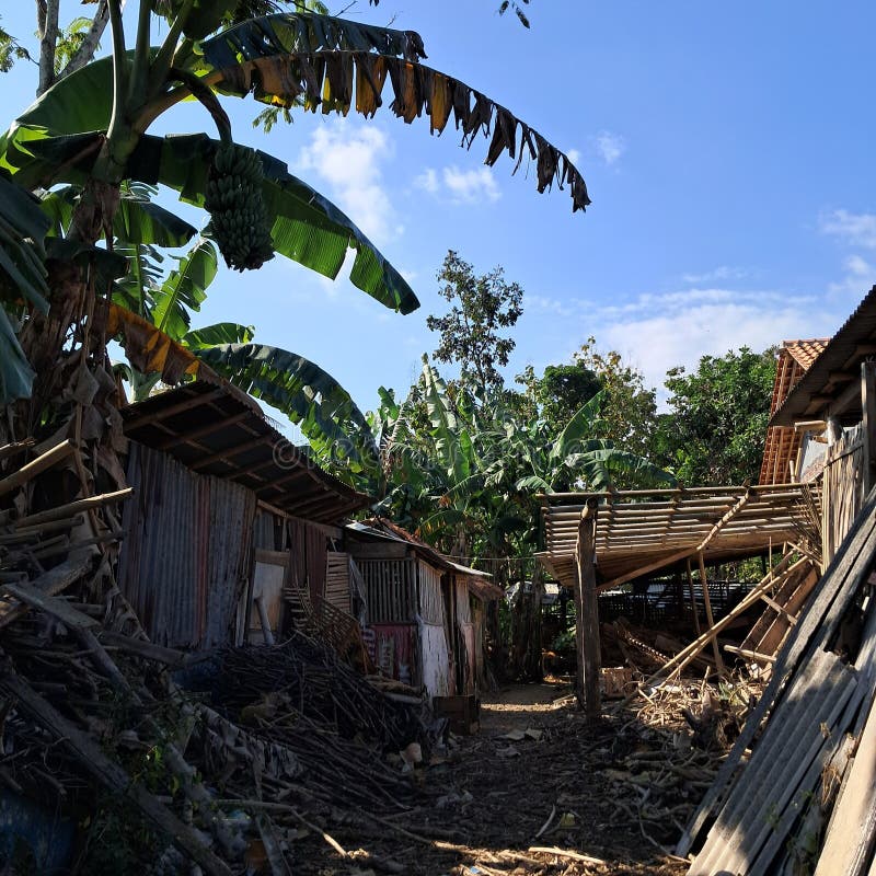 A Simple House with the Beauty of Rural Life Stock Photo - Image of ...