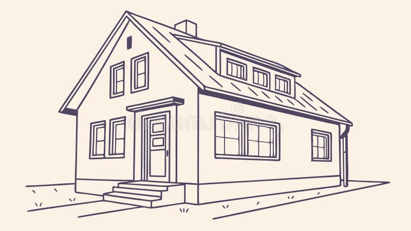 Simple House Building Outline Vector Illustration Design, Vector Design ...