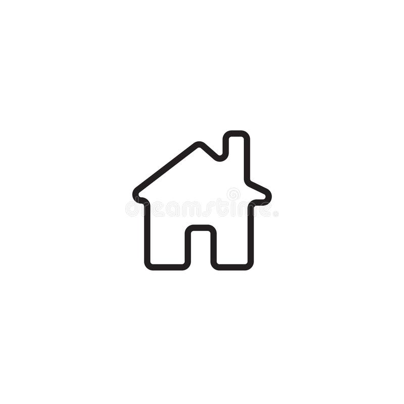 Simple House Icon Vector Black Fill on White Background Stock Vector ...