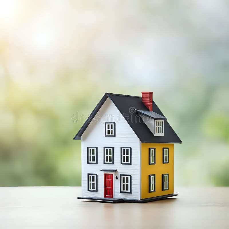 Simple House Model on Blurred Background for Property Promotion or ...