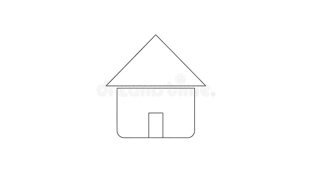 House Outline Vector Drawing Simple Home Icon Illustration Minimalist ...
