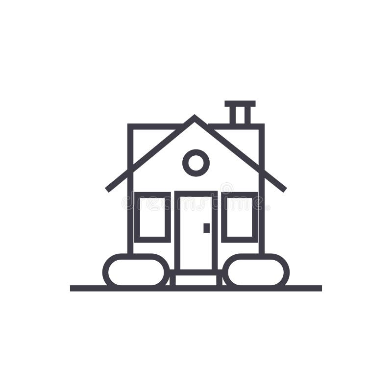Simple House Line Icon Concept. Simple House Flat Vector Symbol, Sign ...