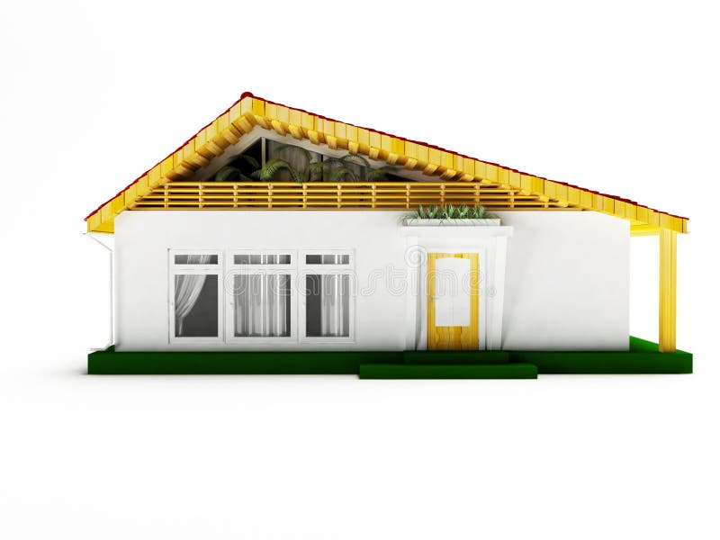 Simple House on a White Background Stock Illustration - Illustration of ...