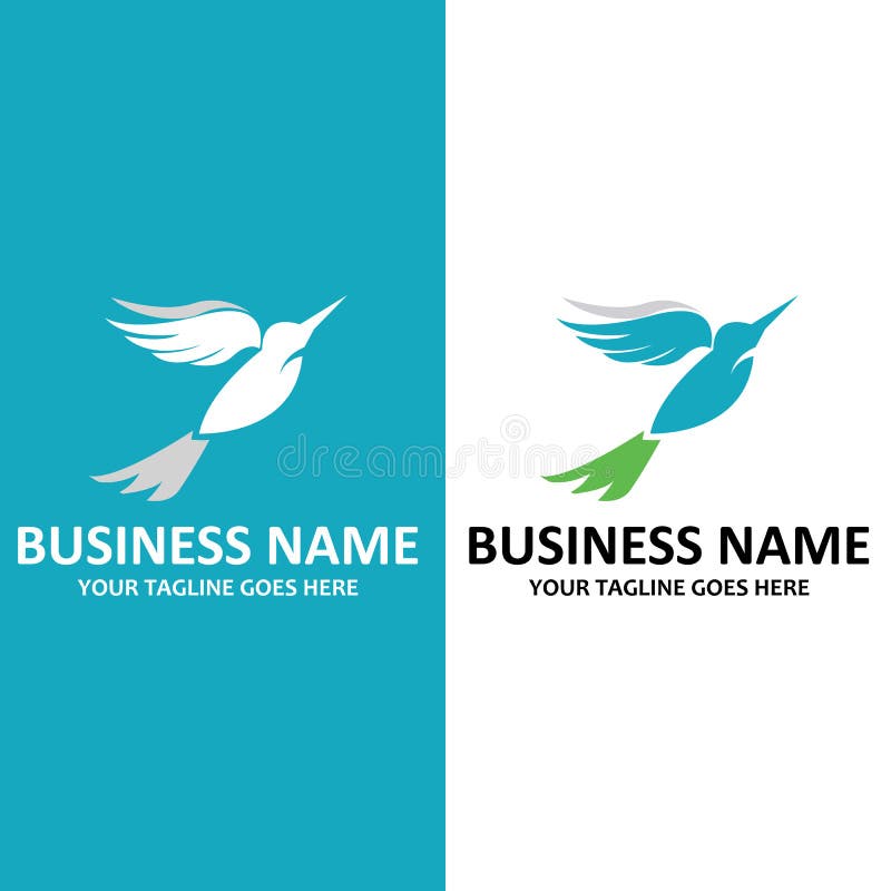 Simple Hummingbird Symbol Vector Logo Stock Vector - Illustration of ...