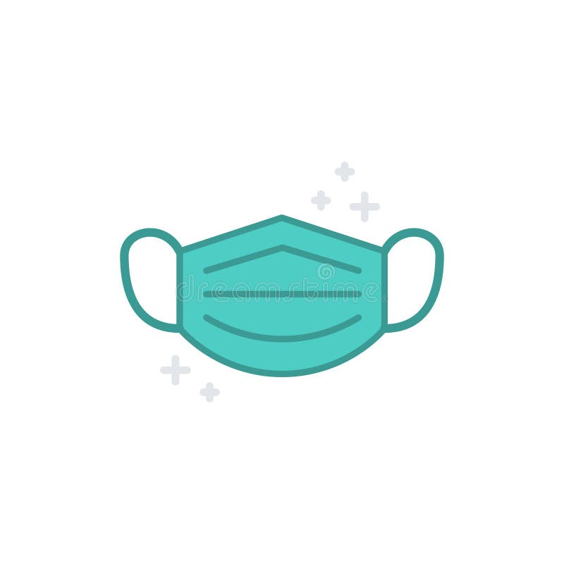 Simple Hygiene Mask Flat Icon, Vector Stock Vector - Illustration of ...