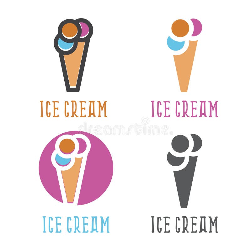 Simple Ice Cream Balls Vector Design Stock Vector - Illustration of ...