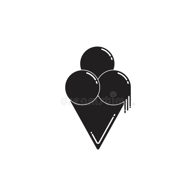 Simple Ice Cream Cute Symbol Vector Stock Vector - Illustration of ...