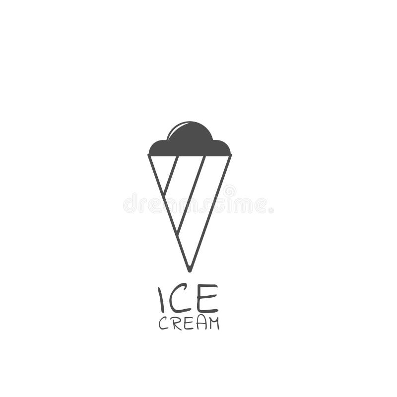 Simple Ice Cream Icon Vector Illustration Stock Vector - Illustration ...