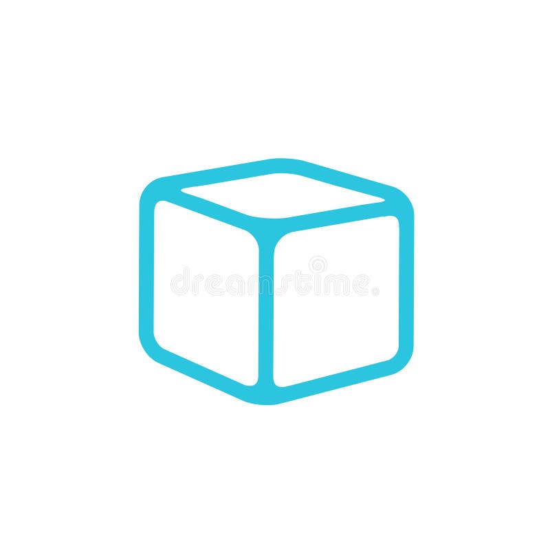Simple Ice Cube, Isolated on White Background. from Blue Icon Set Stock ...