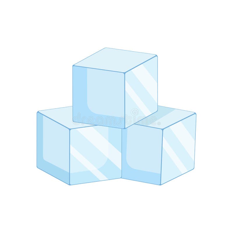 Simple Ice Cubes in Flat Style Stock Illustration - Illustration of ...