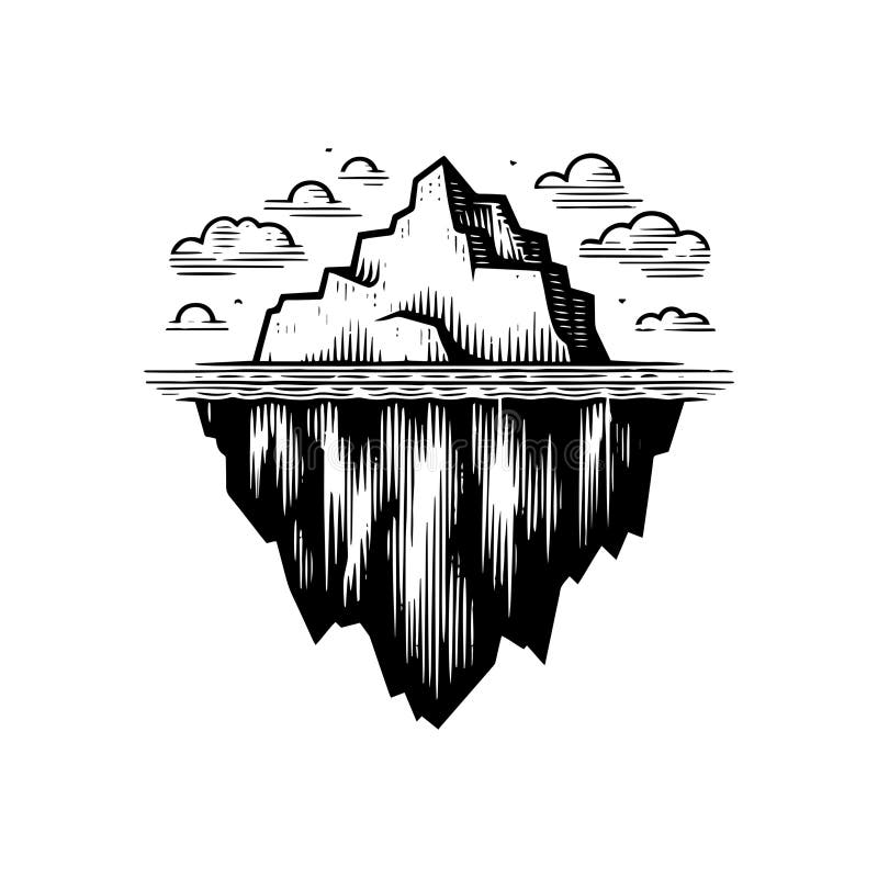 Simple Iceberg Vector for Vintage Logo and Retro Illustration. Stock ...