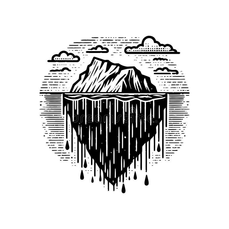Simple Iceberg Vector Design Vintage Retro Logo Illustration. Stock ...