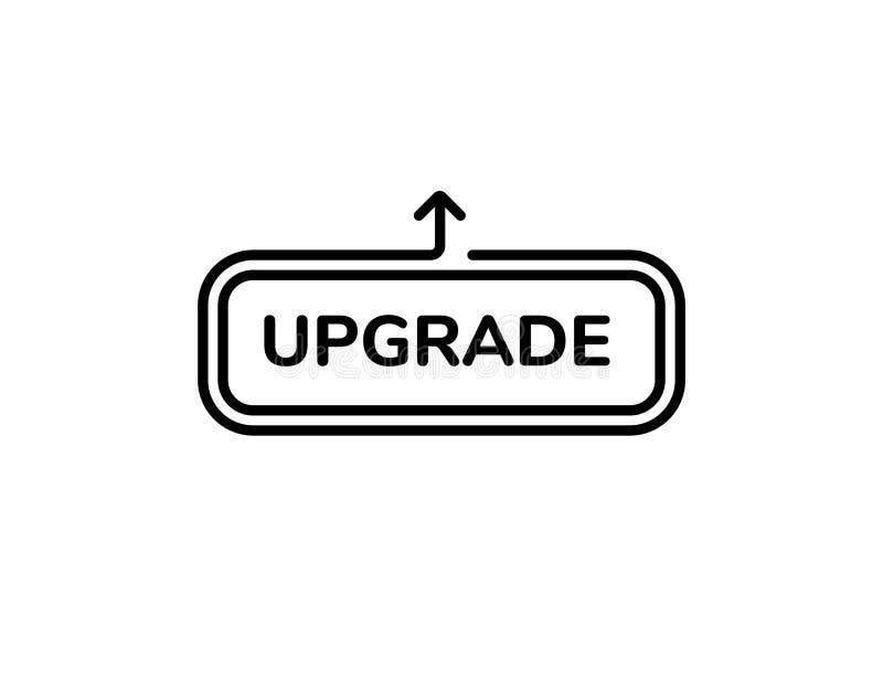 Simple Icon with Arrow and Text Indicating a System or Software Upgrade ...