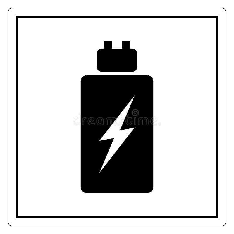 Simple Icon of a Battery with Lightning Bolt Symbol Stock Illustration ...