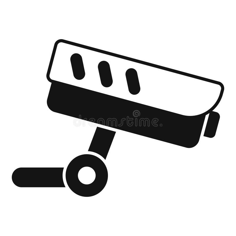 Simple Icon of a Black and White Surveillance Camera Recording Stock ...