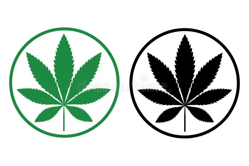 Simple Icon of Cannabis Leaf Silhouette Indica Marijuana Stock Vector - Illustration of medical ...
