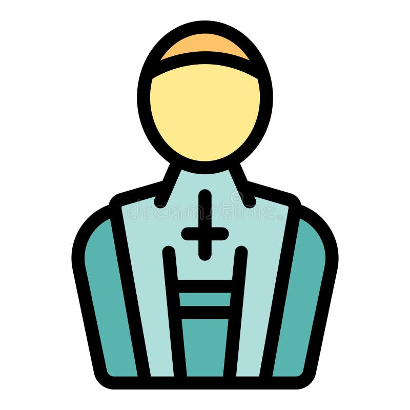 Catholic Priest Icon, Outline Style Stock Vector - Illustration of ...