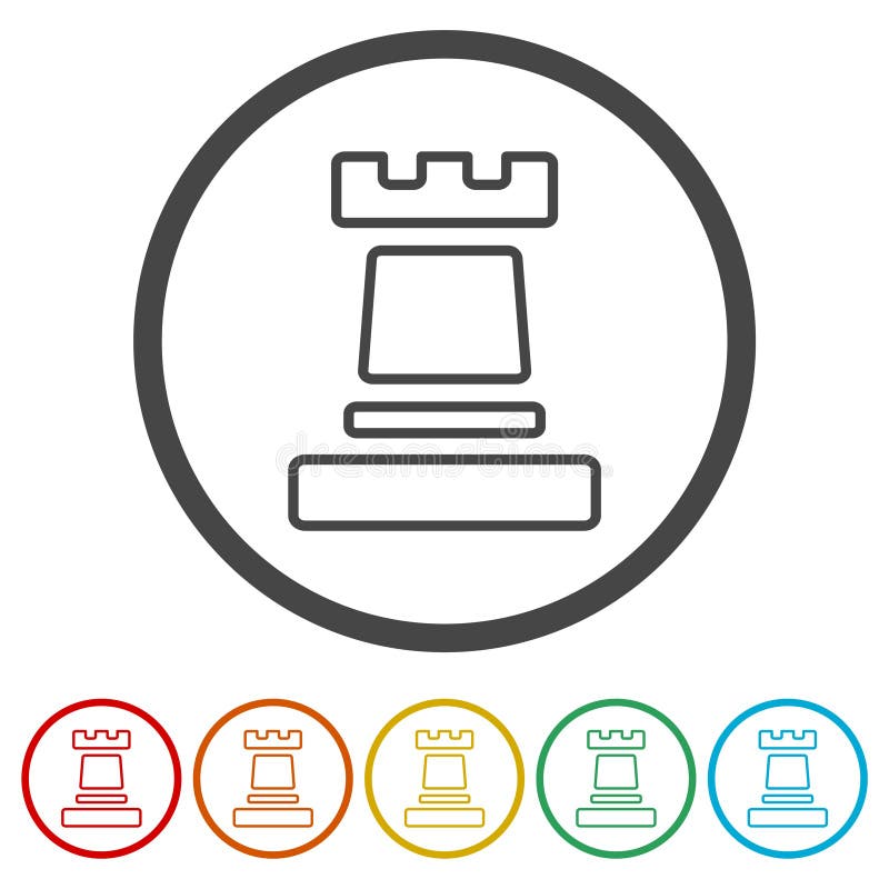 Simple Icon Chess Rook, 6 Colors Included Stock Vector - Illustration ...