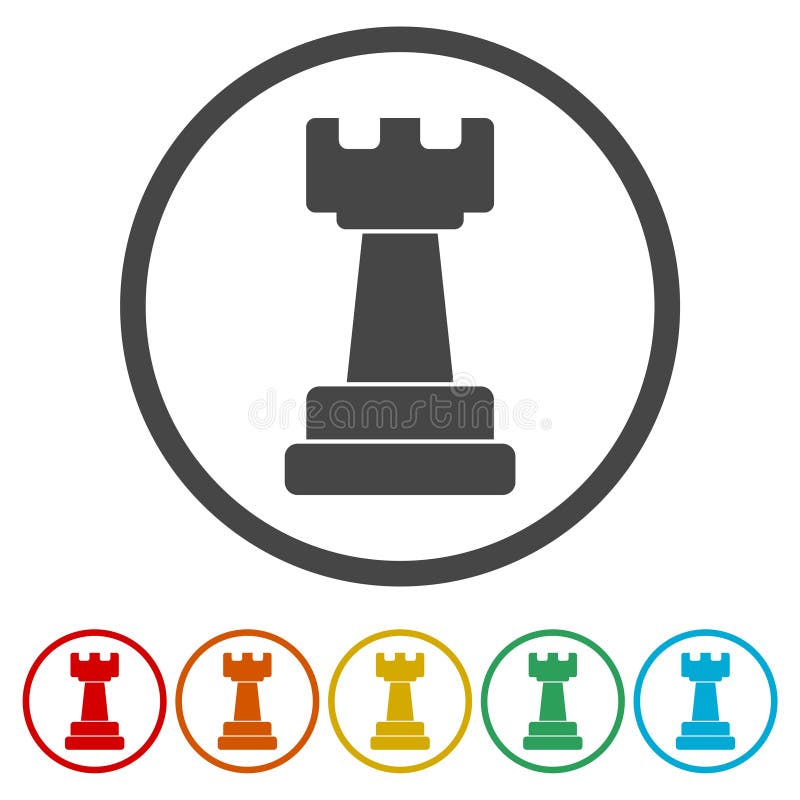 Simple Icon Chess Rook, 6 Colors Included Stock Vector - Illustration ...