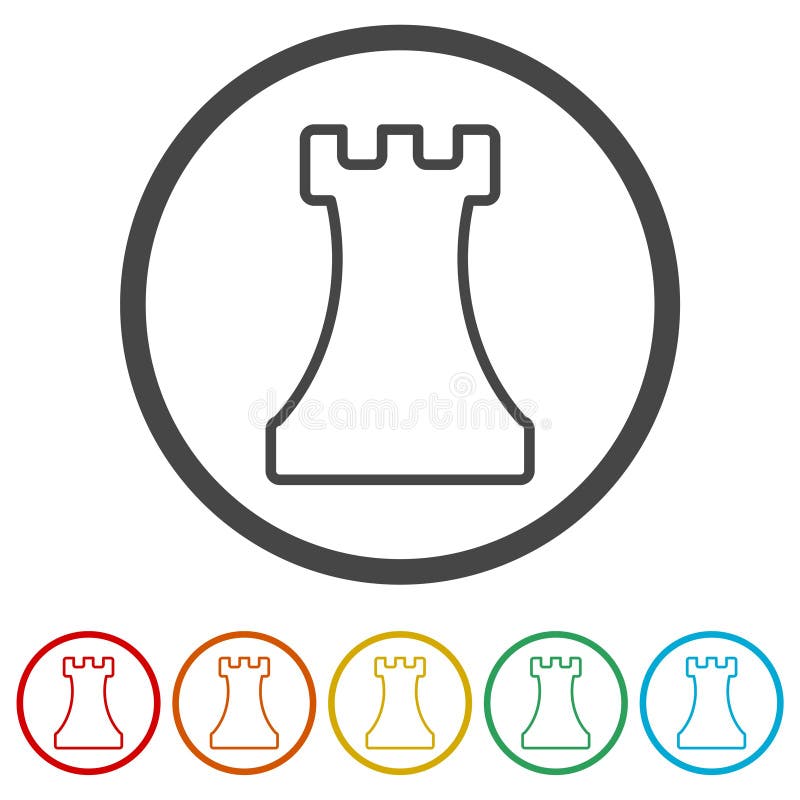 Simple Icon Chess Rook, 6 Colors Included Stock Vector - Illustration ...
