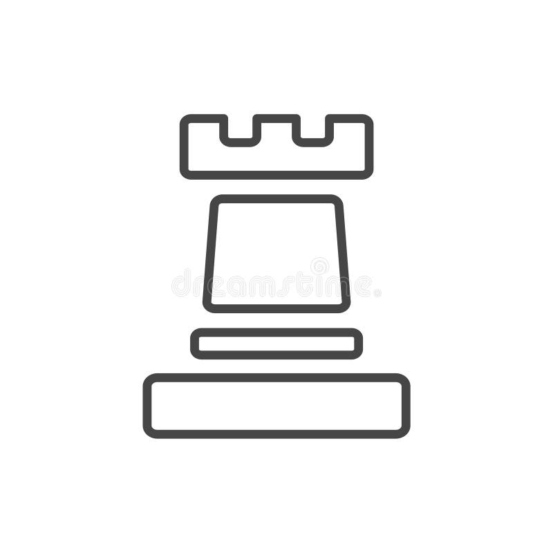 Chess Rook Icon, Color Icon with Long Shadow Stock Vector ...