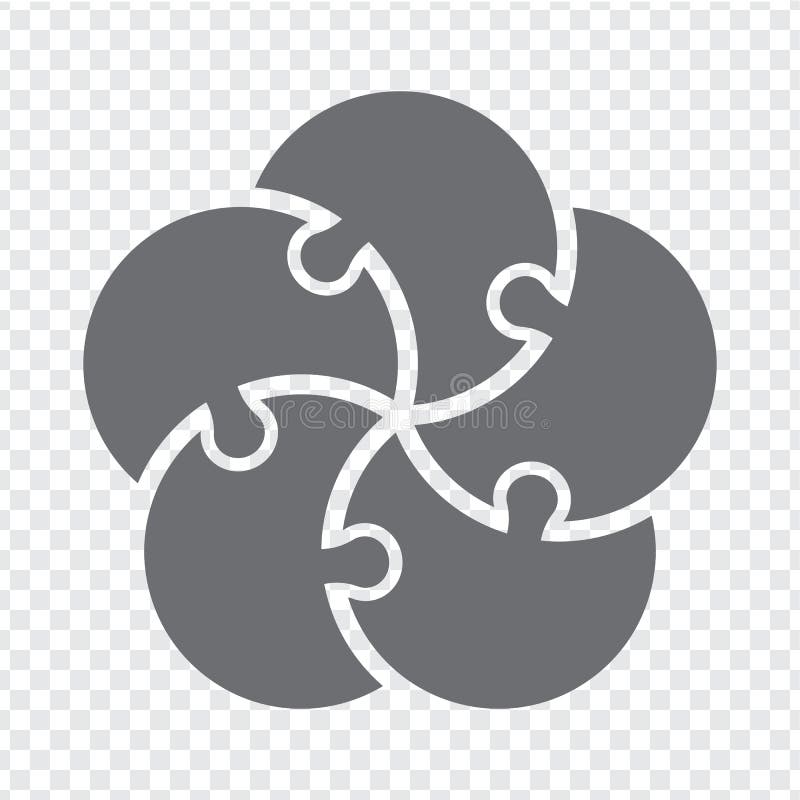 Five Piece Puzzle Circle Stock Illustrations – 140 Five Piece Puzzle ...