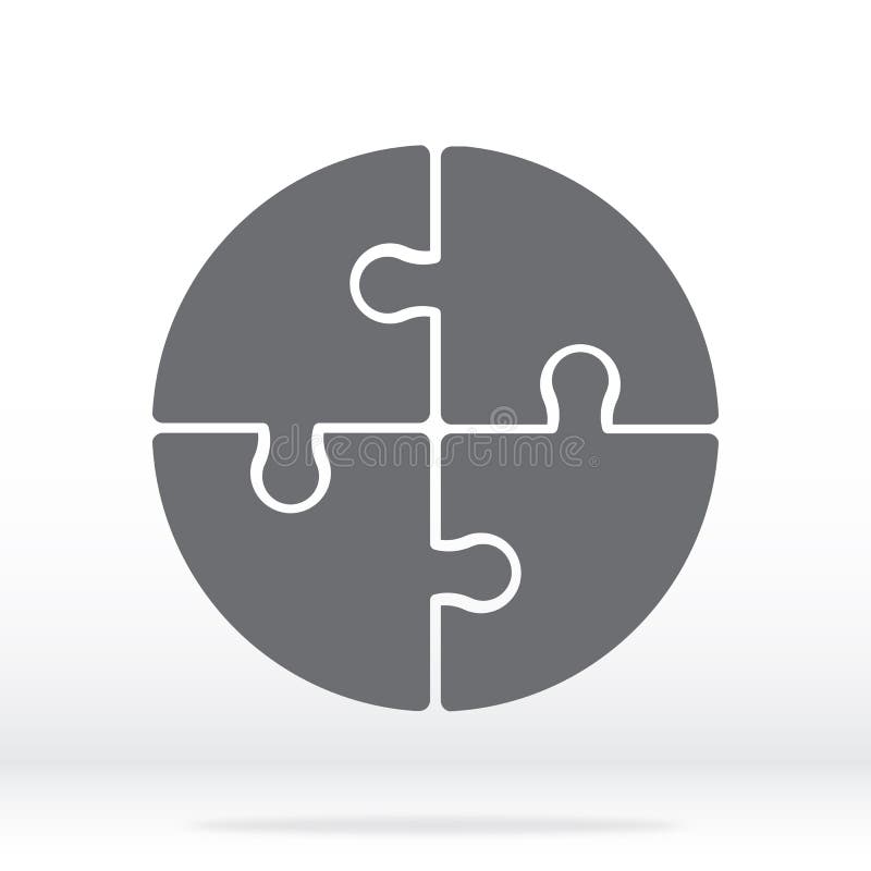 Simple Icon Circle Puzzle in Gray. Simple Icon Circle Puzzle of the ...