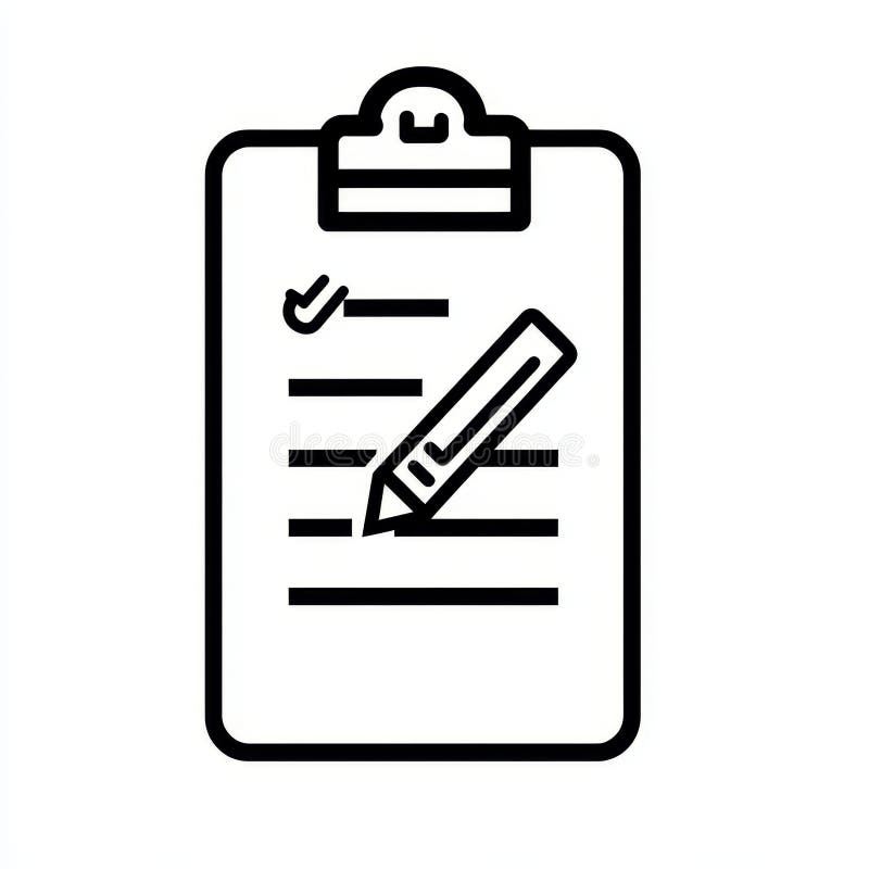 Simple Icon for a Clipboard Checklist with Both Checkmarks and an Empty ...