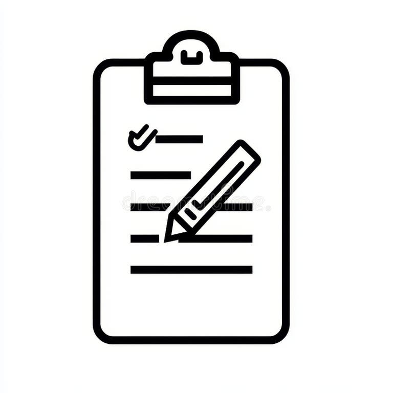 Simple Icon for a Clipboard Checklist with Both Checkmarks and an Empty ...