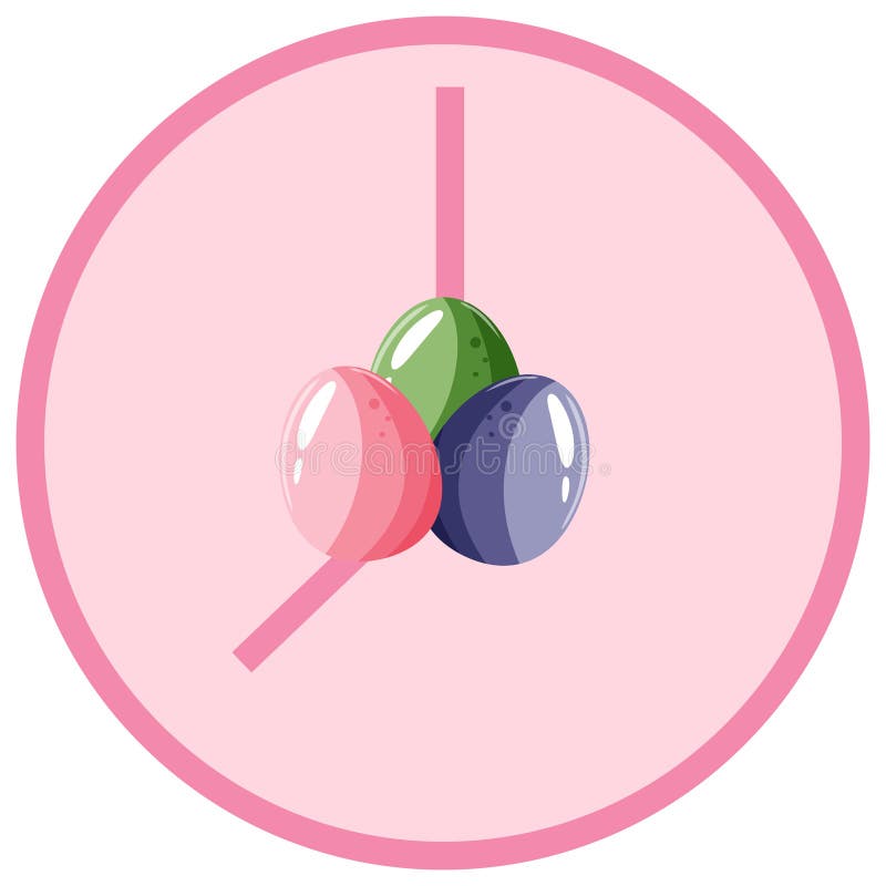 Simple Icon of a Clock with an Easter Design, Namely with Colorful ...