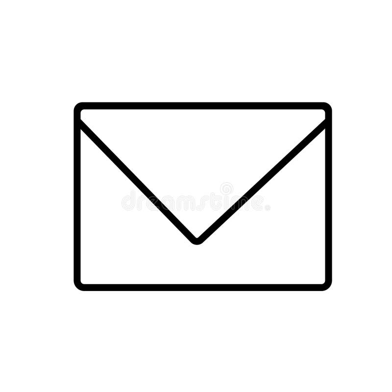 Simple Icon of Closed Envelope on White Background Stock Illustration ...