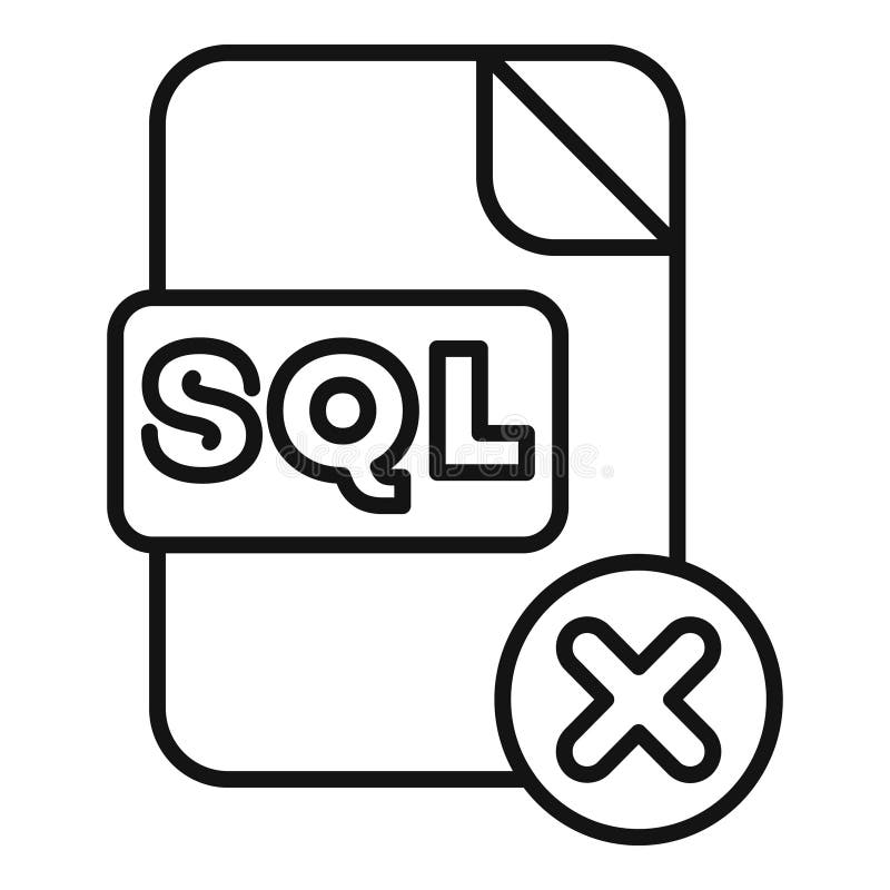 Sql File Format Database Delete Icon Stock Vector Illustration Of