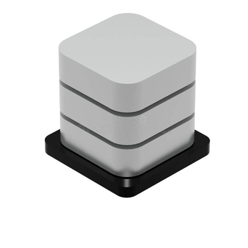 Simple Icon of Database Isolated on White Stock Image - Illustration of ...