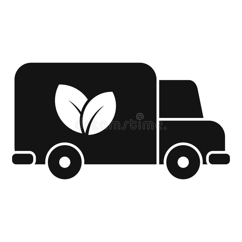 Simple Icon of a Delivery Truck Using Green Energy Stock Vector ...