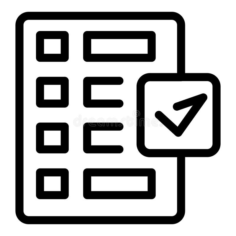 Digital Checklist Icon Indicating Completed Task with Checkmark Symbol ...