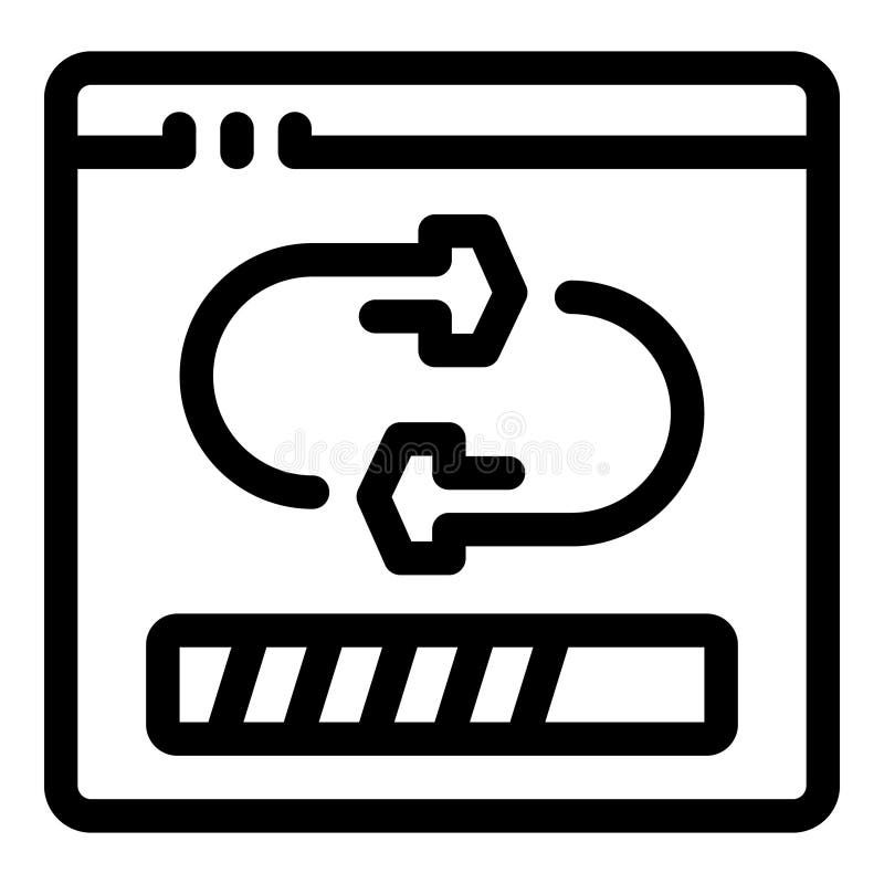 Website Transferring Data With Progress Bar Icon Stock Vector