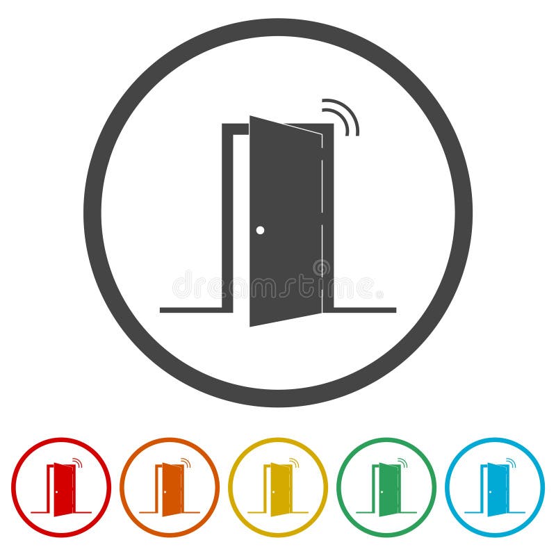 Simple Icon of Door Sensor, Color Set Stock Vector - Illustration of ...